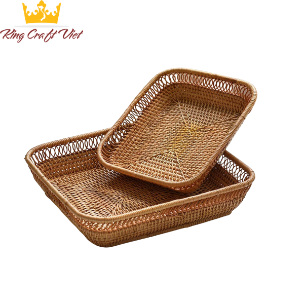 Rattan Food Basket Rattan Hand Woven Storage Fruit Tray made from ...
