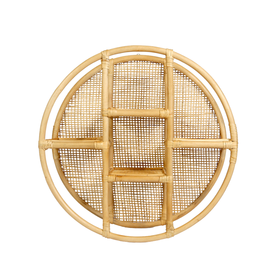 Round Rattan Shelf Handwoven Rattan Wall Basket with 4-Tier/Vietnamese ...