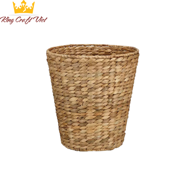 Vietnam Supplier Boho Woven Water Hyacinth Trash Basket Waste Basket ...