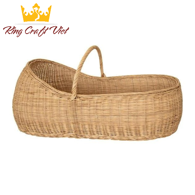 Wholesaler Rattan Baby Changing Basket with Handle Safe for Children